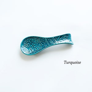 Turkish Ceramic Spoon Rest Handmade Kitchen Spoon Holder Christmas Gift ...