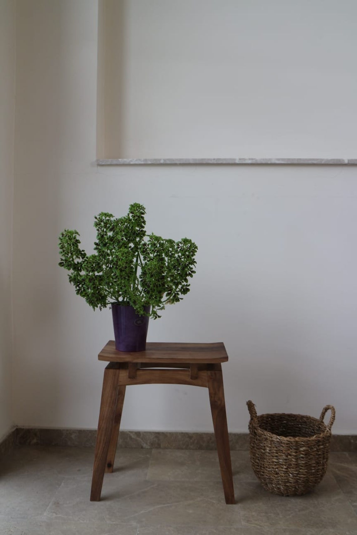 Handmade Walnut Bench Wooden Stool Rustic Bench - Etsy
