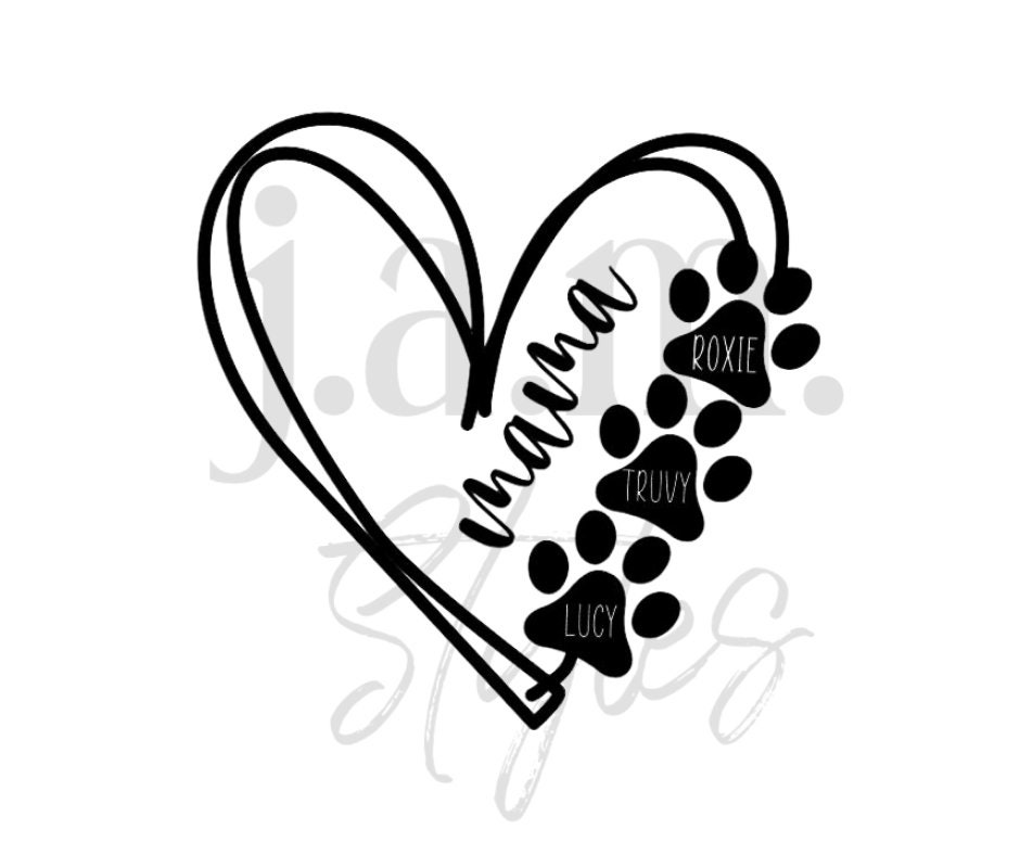 Heart With Name and Print SVG PNG - Etsy