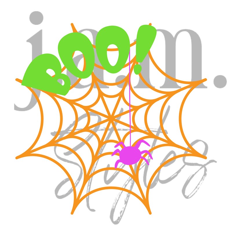 Boo Spider Web With Spider SVG PNG - Etsy