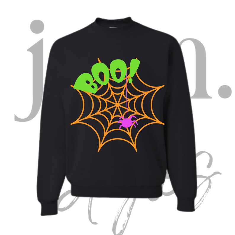 Boo Spider Web With Spider SVG PNG - Etsy