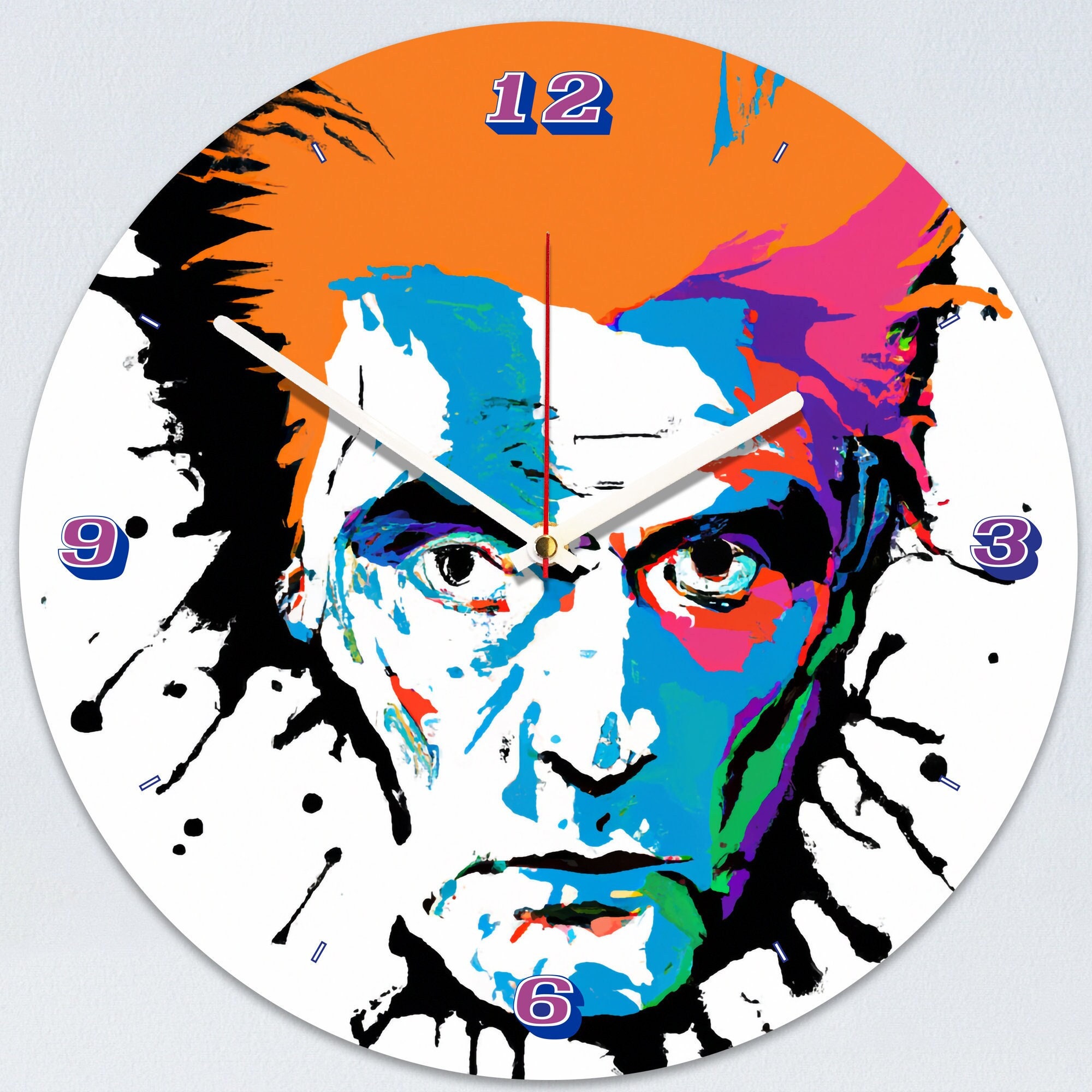 Macabre Visuals Present killer in Colour Face Pop Art Clock, Hand Made ...