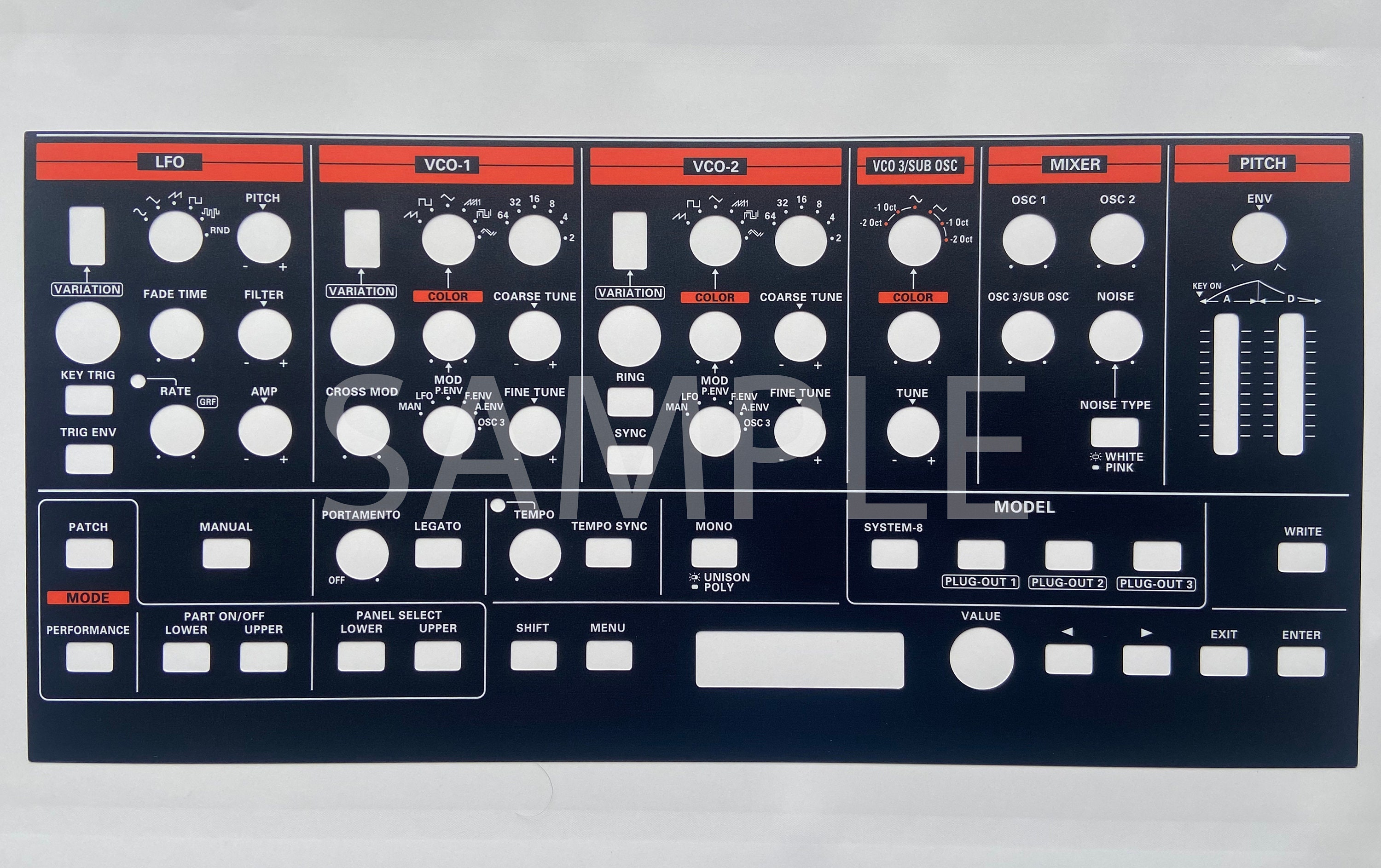 Roland SYSTEM-8 Self Adhesive Overlay Stylised Towards the JUPITER 8 - Etsy