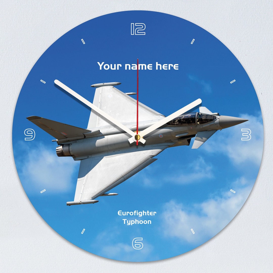 Eurofighter Typhoon Jet Fighter Clock, Personalised, Hand Made - Etsy