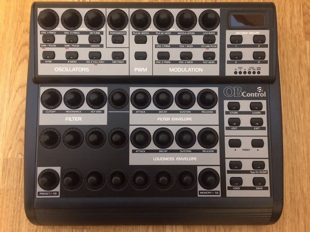 Oberheim Obsx Mk1 Vinyl Overlay Template for Behringer Bcr2000 ...