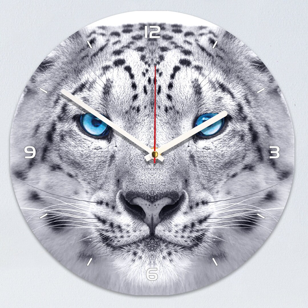 Snow Leopard Face Clock, Hand Made - Etsy