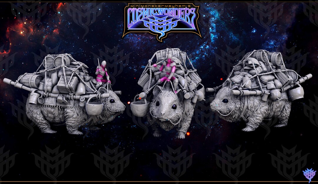 Hamster Mount | Mini Monster Mayhem | Tabletop RPG | Miniature | Resin ...