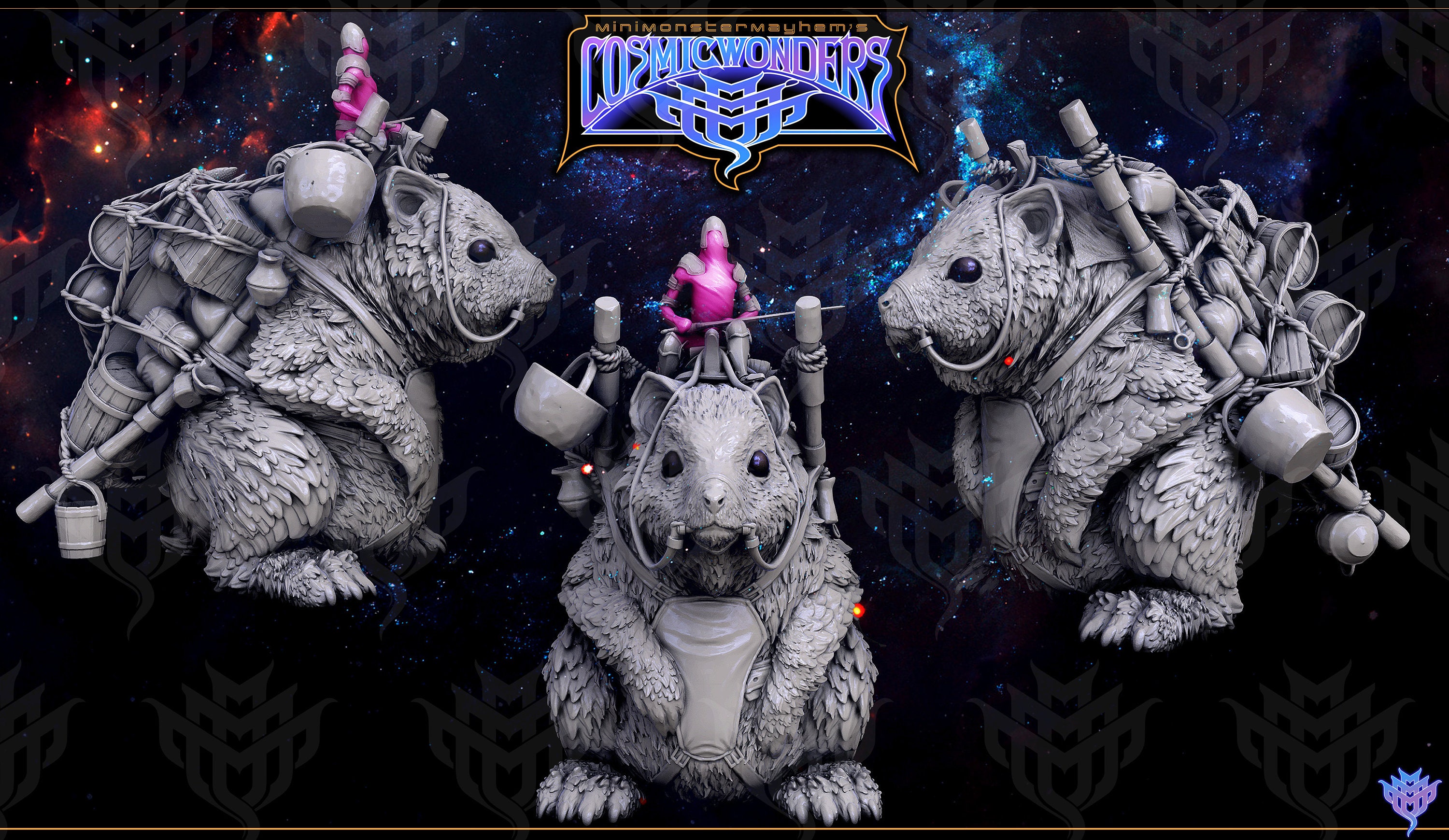 Hamster Mount | Mini Monster Mayhem | Tabletop RPG | Miniature | Resin ...