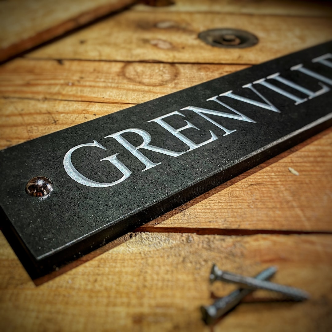 Personalised Slim Slate House Sign 30x10cm - Etsy