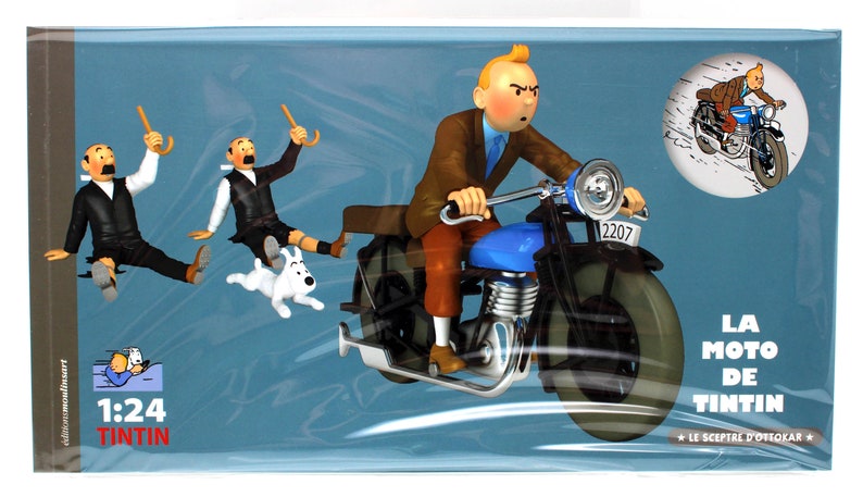 Tintin Model Car 1/24 Series 70: Tintin on Motorcycle motif From King ...