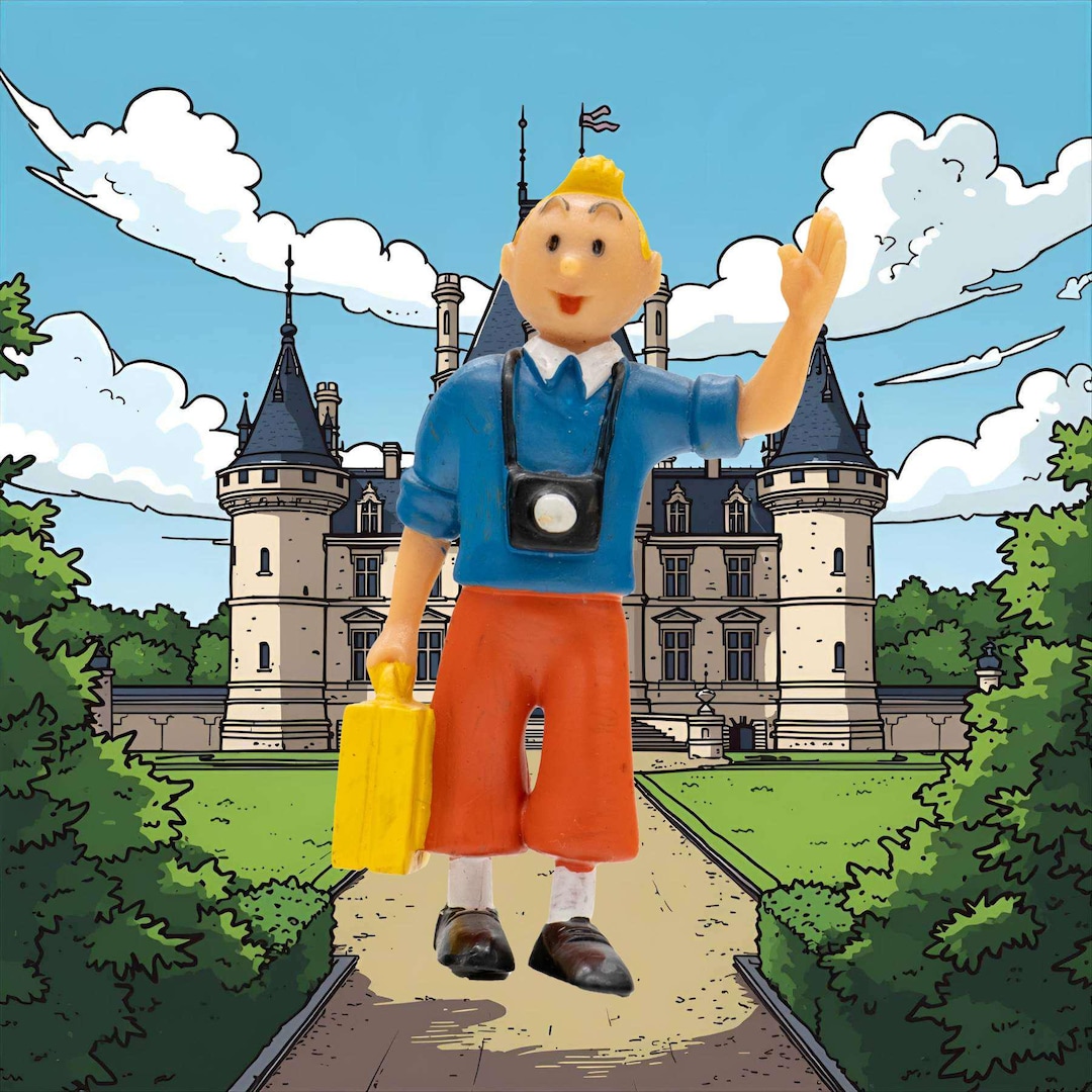 Tintin and Snowy, Tintin With Suitcase, PVC Figure, Comics, Spain - Etsy