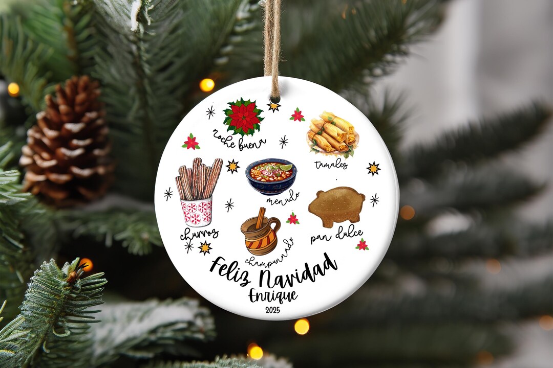 Personalized Feliz Navidad Ornament |mexican Christmas Food Ornament ...