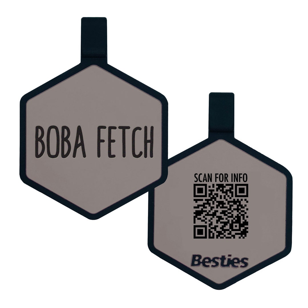 QR Code Grey Silicone Dog ID Tag Digital Pet Tag Quiet Dog - Etsy