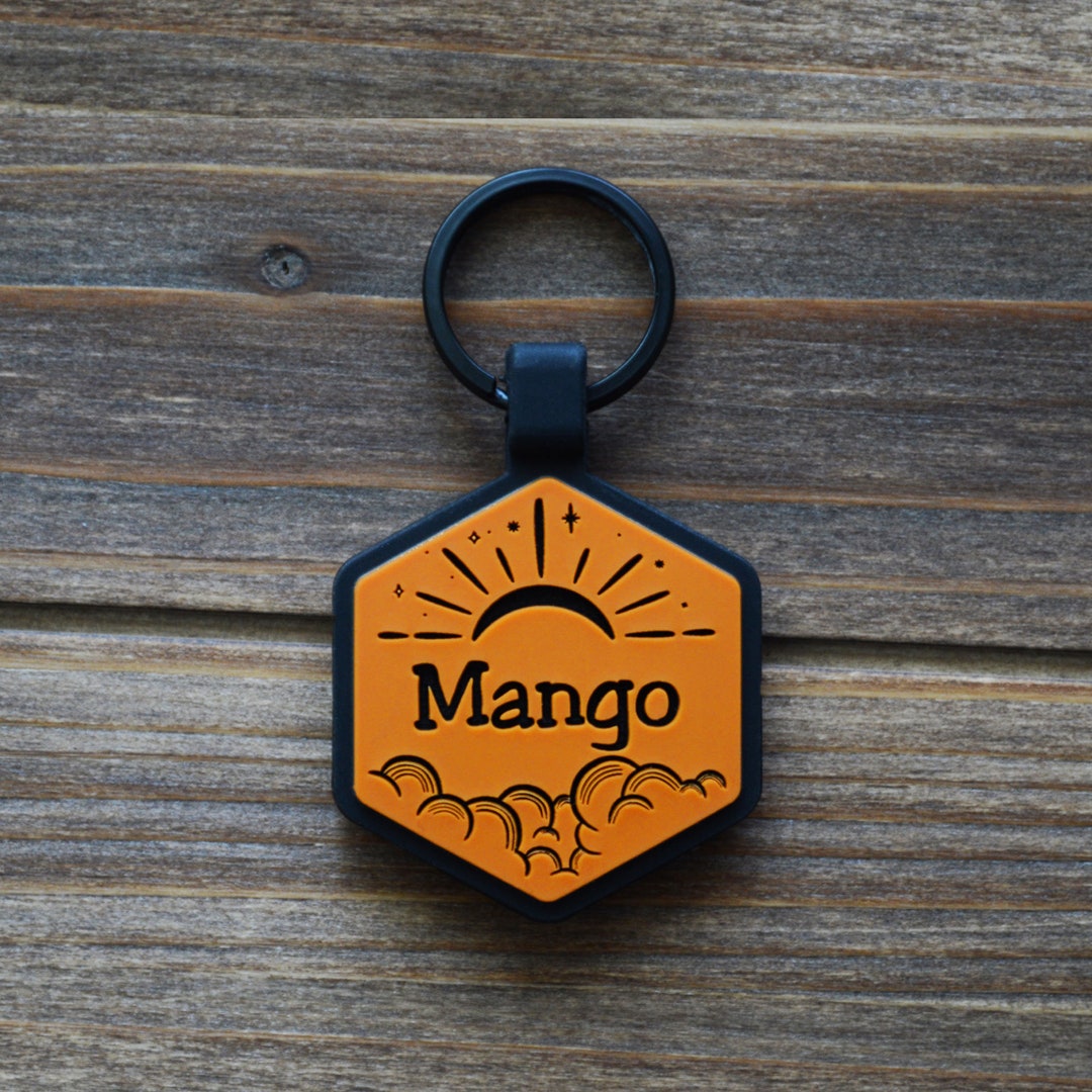 Celestial Dog ID Tag Silicone Dog Tag Hexagon Pet ID Quiet Dog Tag
