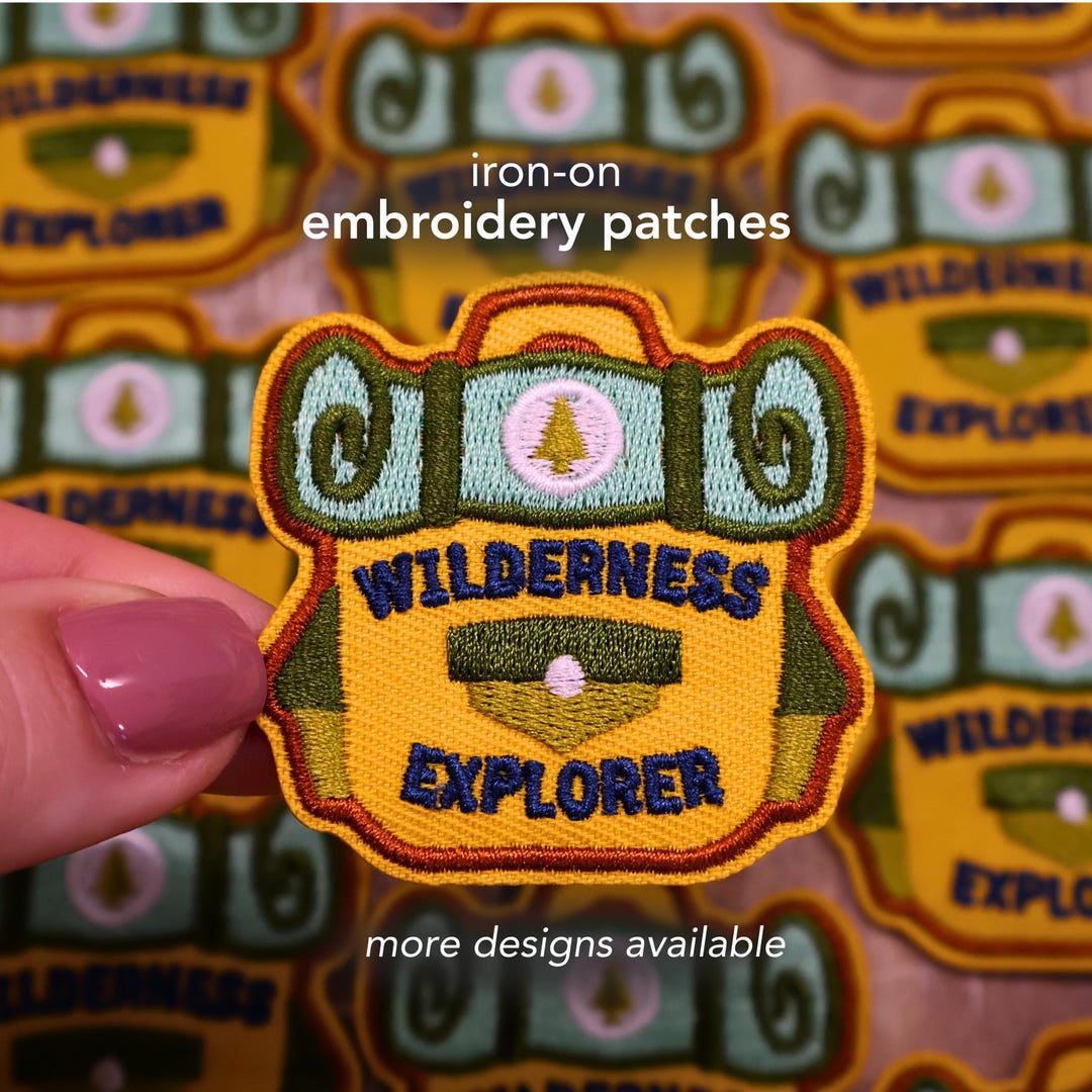 Wilderness Explorer Iron-on Patch | Embroidered Dog Bandana Patch ...