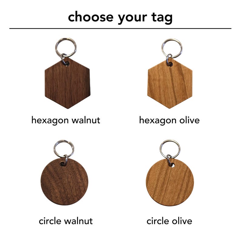 Handcrafted Wooden Dog Tag | Engraved Pet Name Tag | Design Your Own ...