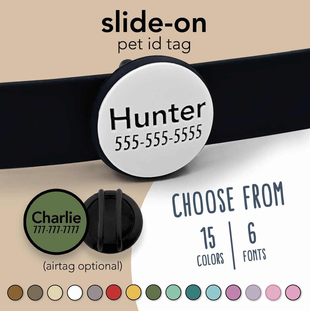 Silent Pet ID Tag | Slide on Dog Tag | AirTag Holder | Custom Dog Tag ... Silent Pet ID Tag | Slide on Dog Tag | AirTag Holder | Custom Dog Tag ...