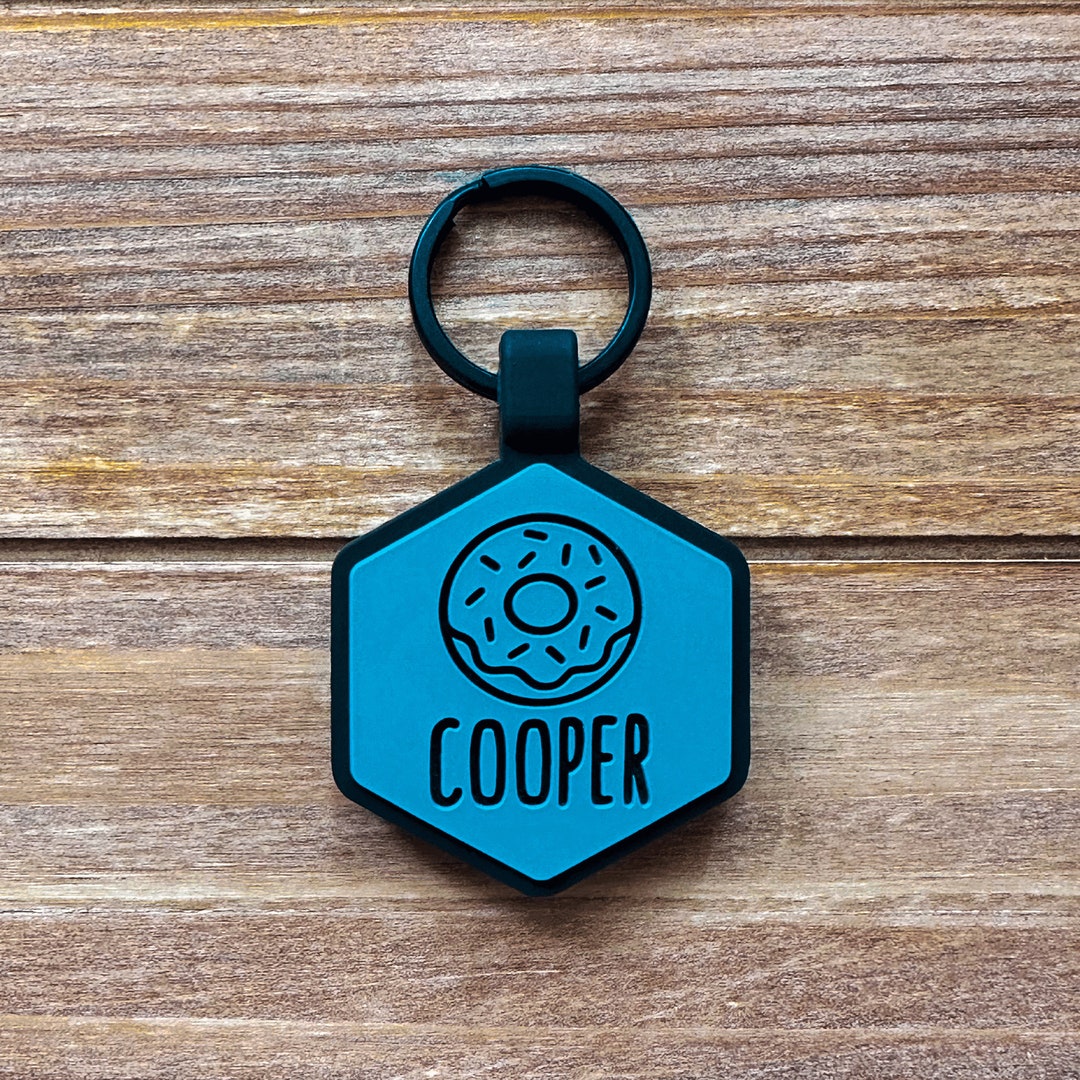 Donut Silicone Dog ID Tag | Dunkin Donuts Pet ID | Quiet Dog Tag ...