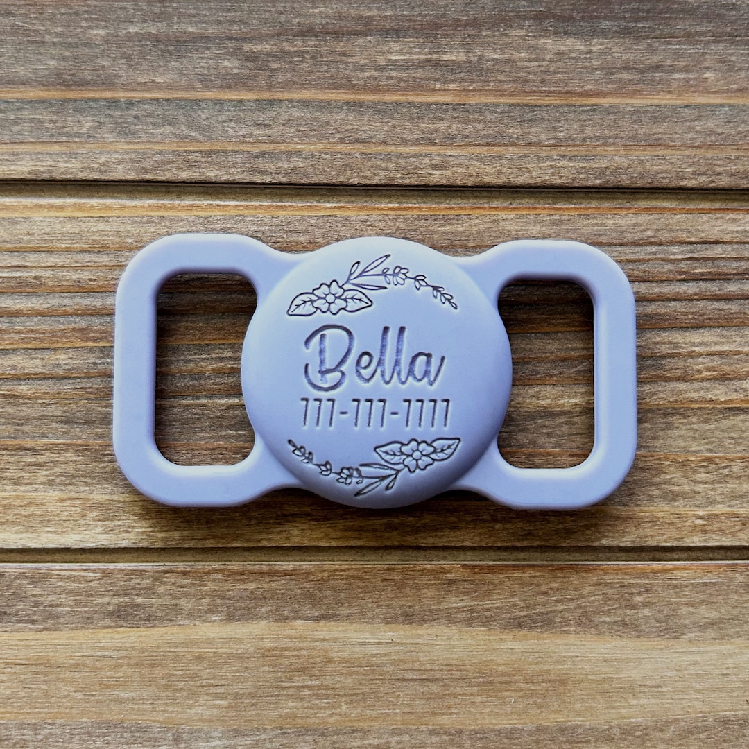 Blossom AirTag Holder Dog Collar Air Tag Case Dog ID Name Tag Pet Air ...