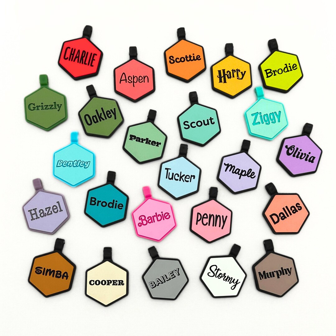 Silicone Dog Tag, Silent Dog Tag, Custom Dog Tag, Personalized ...