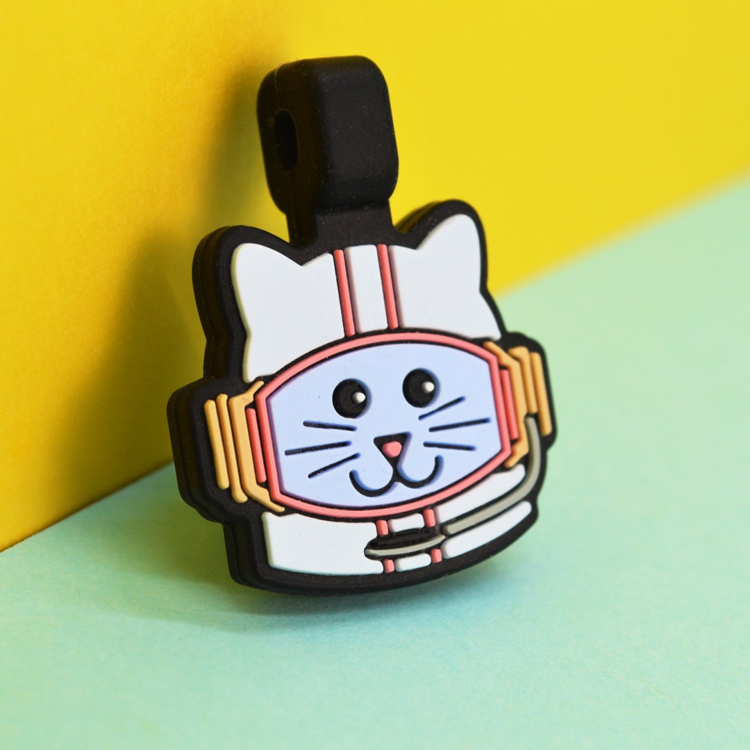 Cat Astronaut Name Tag Silicone Cat Tag Cat Tag Durable Pet ID Cat Name ...