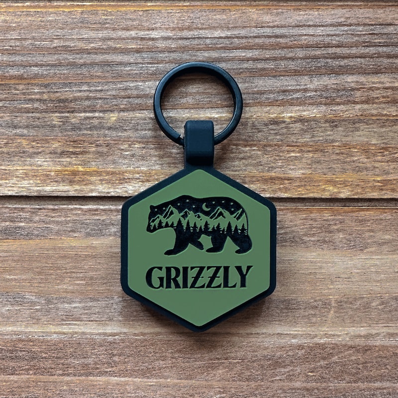 Bear Engraved Tag - Etsy