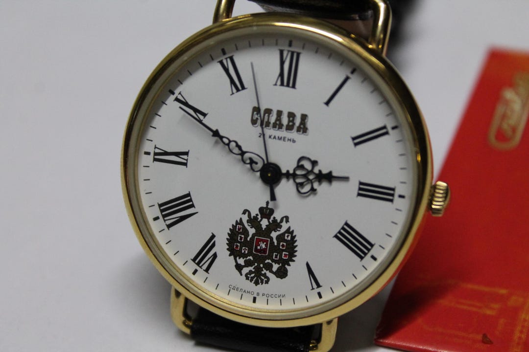 Russian Watch SLAVA CLASSIC Watch Premier-kremlin.gold Plated - Etsy