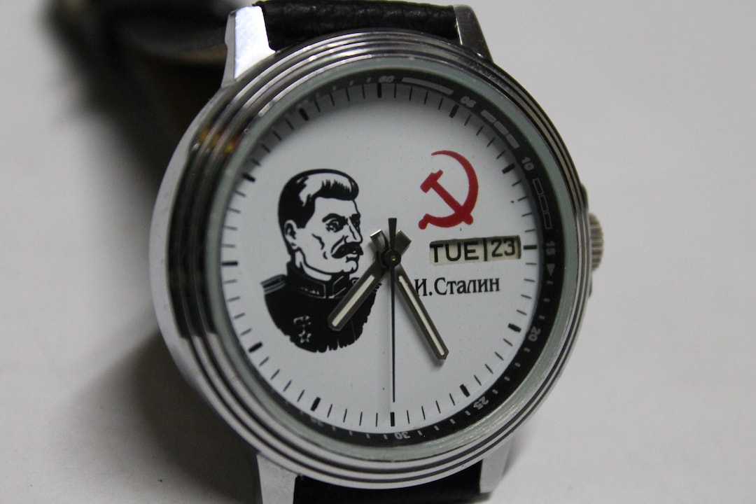 Russian Watch SLAVA STALIN Mechanical Watch 21 Jewels - Double Date ...