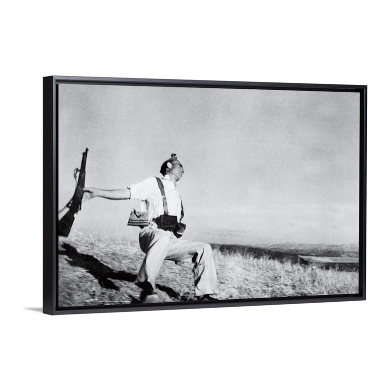 Art Prints on Poster or Framed Canvas Robert Capa Falling Soldier ...