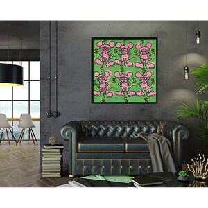 Art Prints on Poster or Framed Canvas - Keith Haring Andy Mouse ...