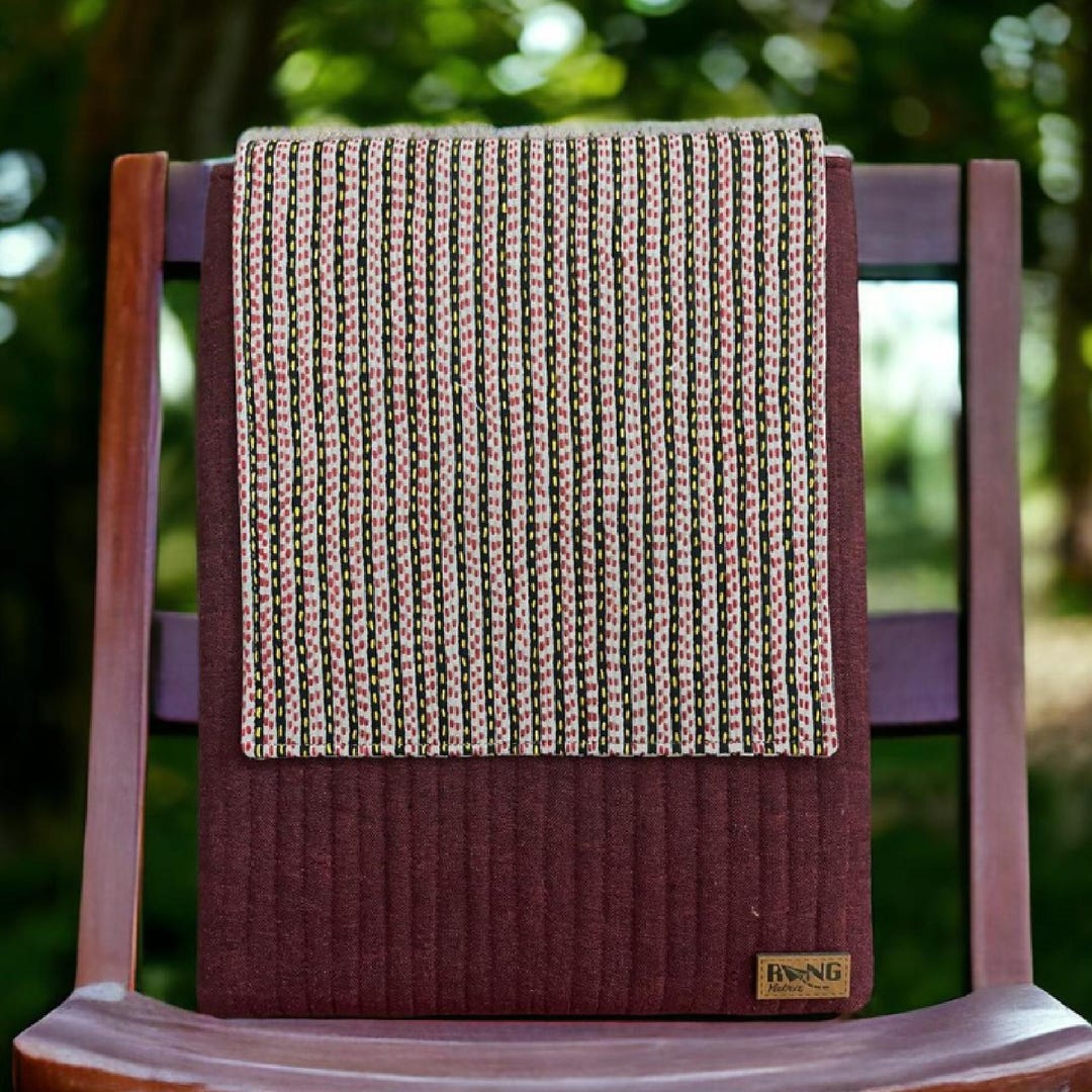 Premium Maroon Kantha Laptop Sleeve, Embroidered Laptop Case, Eco ...