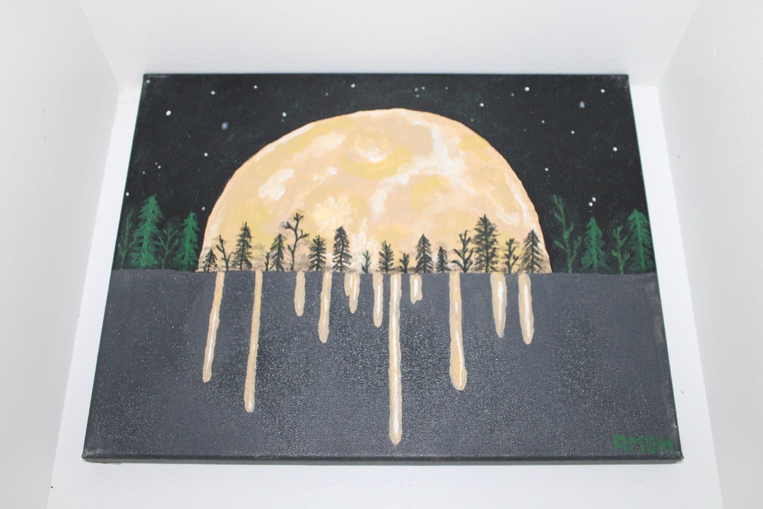 Moon Drip Painting - Etsy