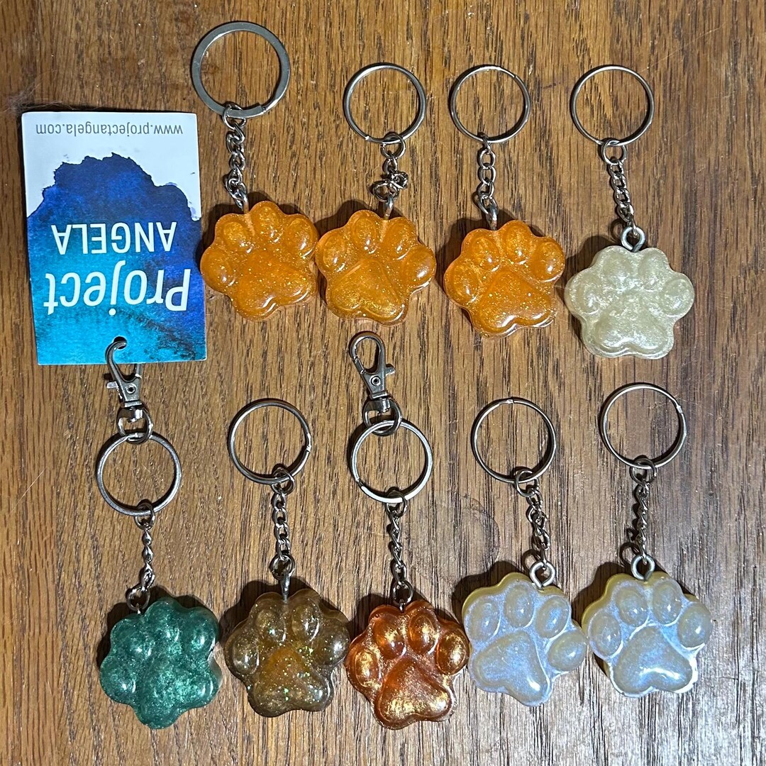 Paw Print Keychains - Etsy