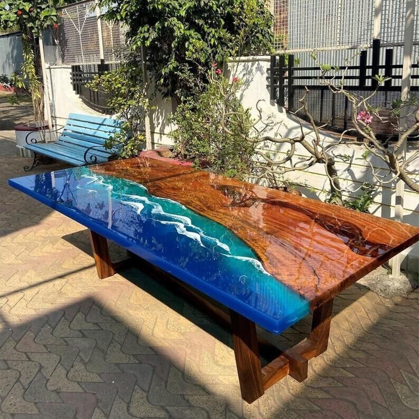 Epoxy Counter Top, Handmade Wooden Epoxy Resin Table, for Living Room ...