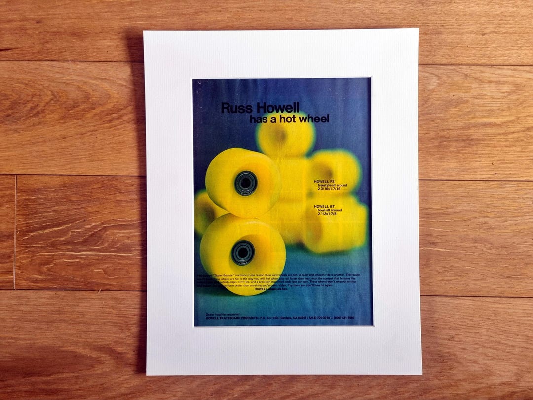 Vintage Skateboard Magazine Ad, Howell Skateboard Wheels Print, Russ ...