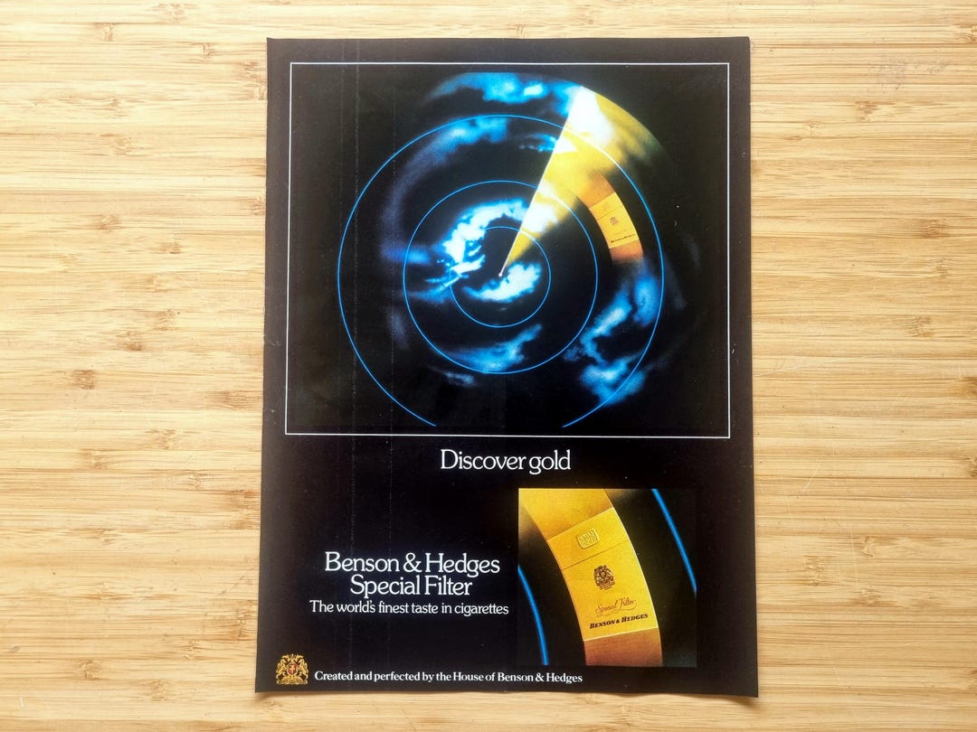 Benson & Hedges “discover Gold” 1980s Advertisement, Cigarette Brand ...