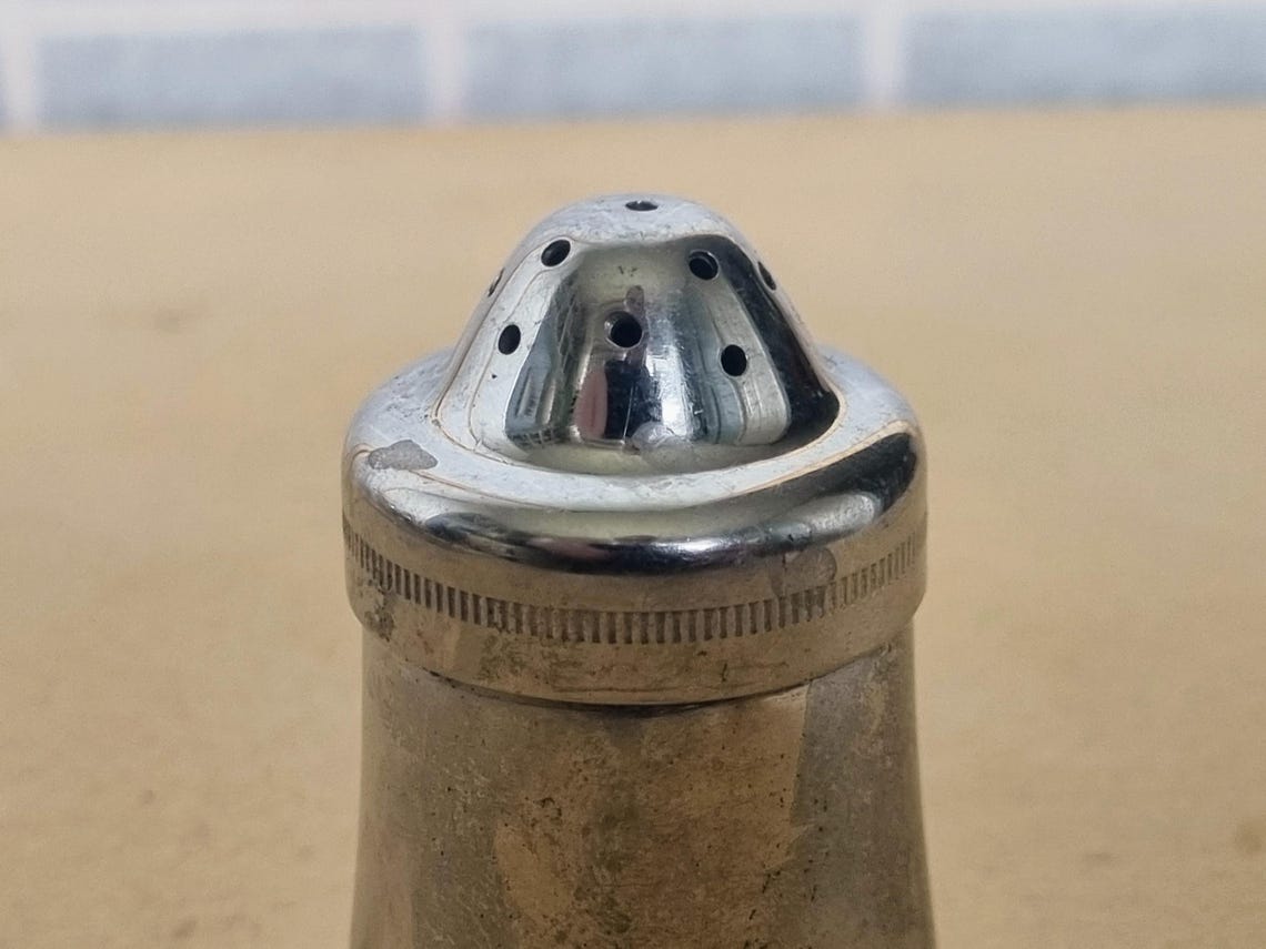Old Hall England Salt Shaker | Vintage Stainless Steel Bell Shape Spice ...