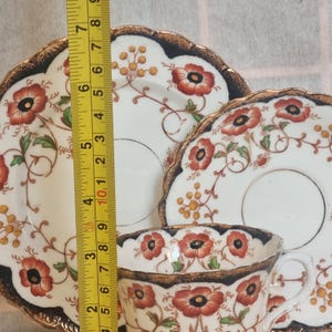 Victorian Imari Tea Trio | Antique Cartwright Edwards 1890s | Hand ...