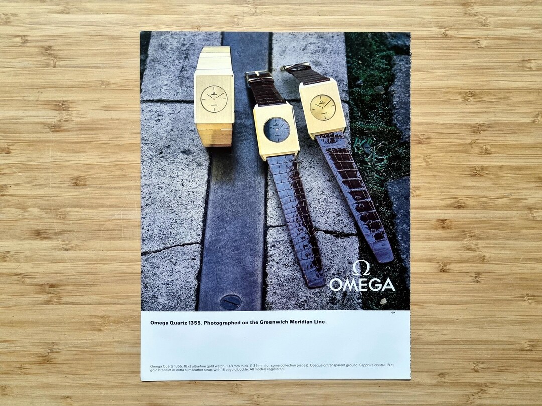 Luxury Watch Advertising Print, Omega Quartz 1355, Greenwich Meridian ...