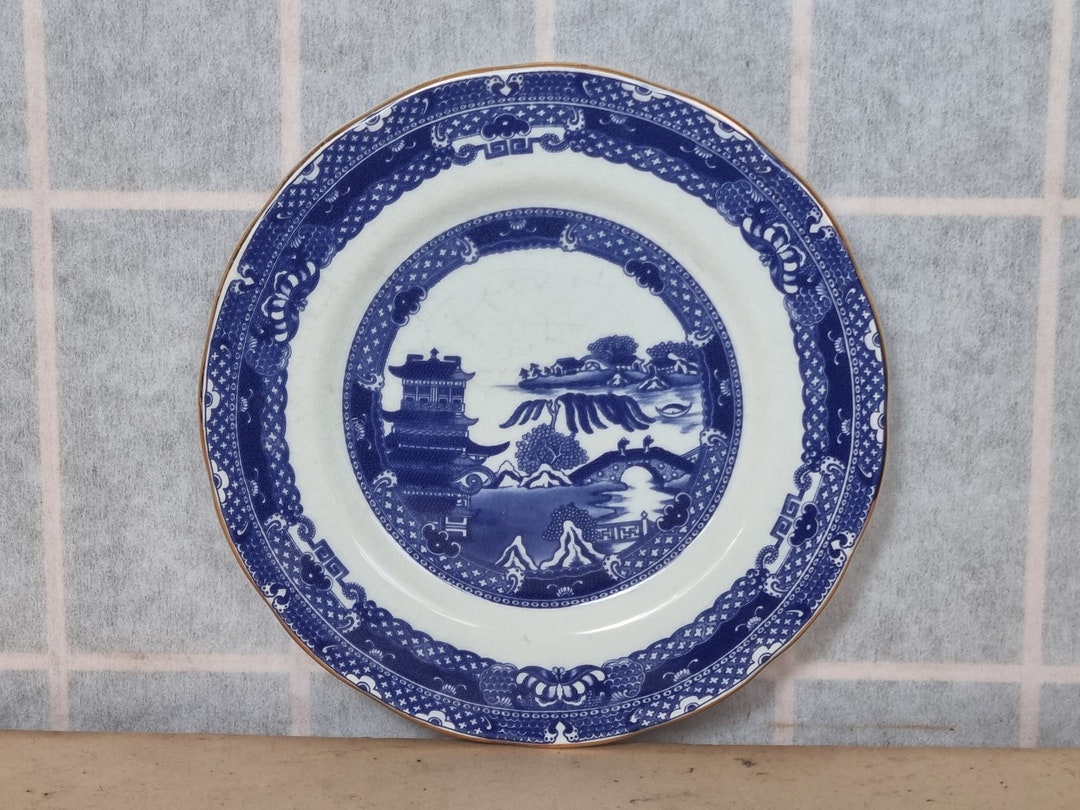 Willow Pattern Plate Blue White Chinoiserie | Ringtons Wade 7 Inch ...