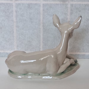 Spanish Porcelain Deer | Tengra White Ceramic Fawn Statue | Vintage ...