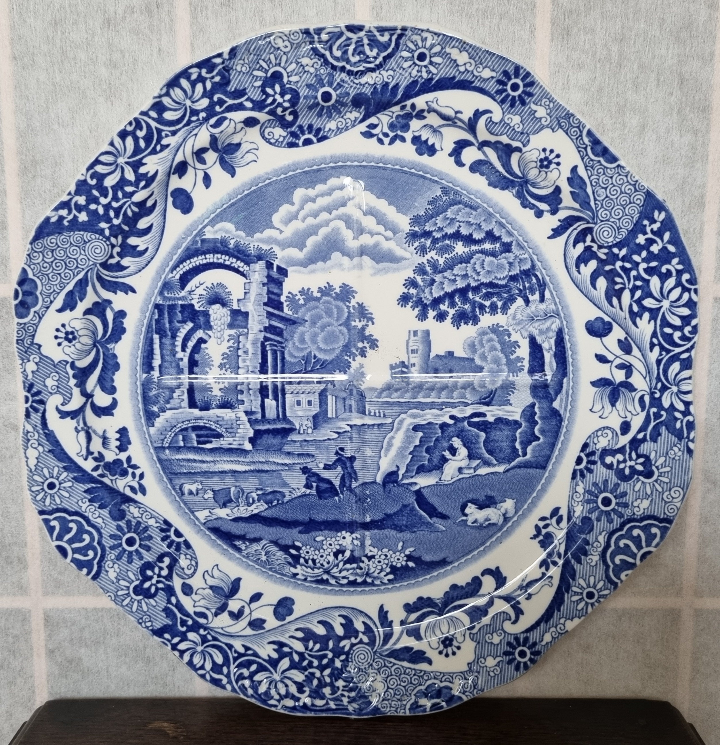 Copeland Spode Blue Italian Plate Sectioned English Vintage Blue White ...