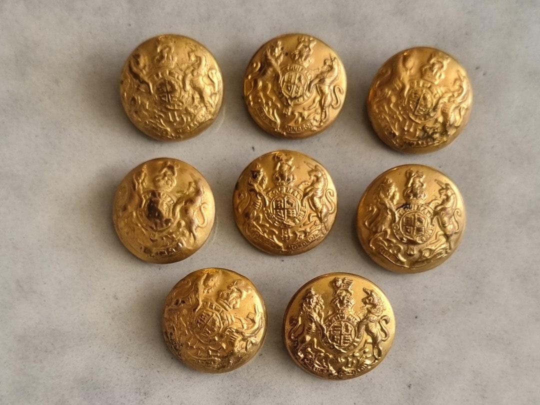 British Army WW2 Buttons Vintage Military Uniform General Service Brass ...