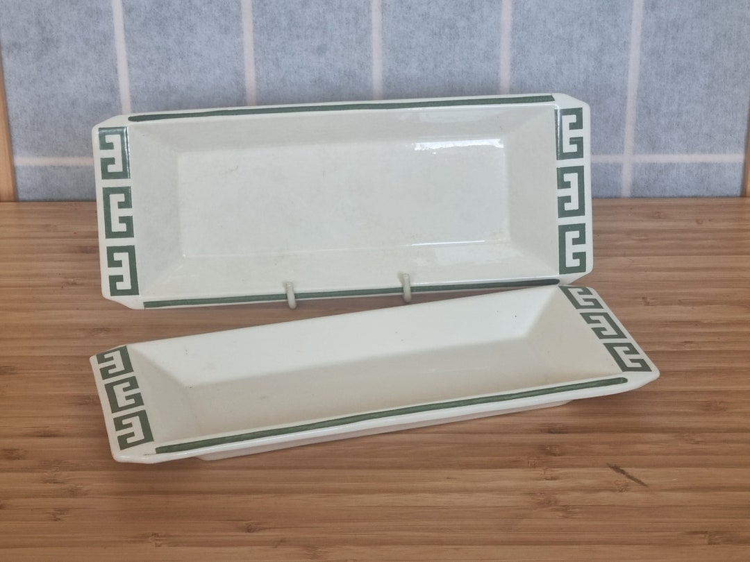 Royal Worcester Greek Key Serving Trays | English Crown Ware Porcelain ...