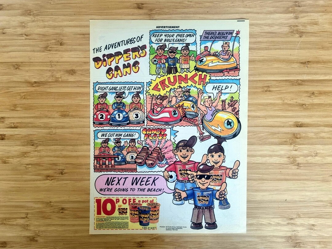 Dippers Gang Comic Snack Advertisement, Vintage Kids Magazine Ad ...
