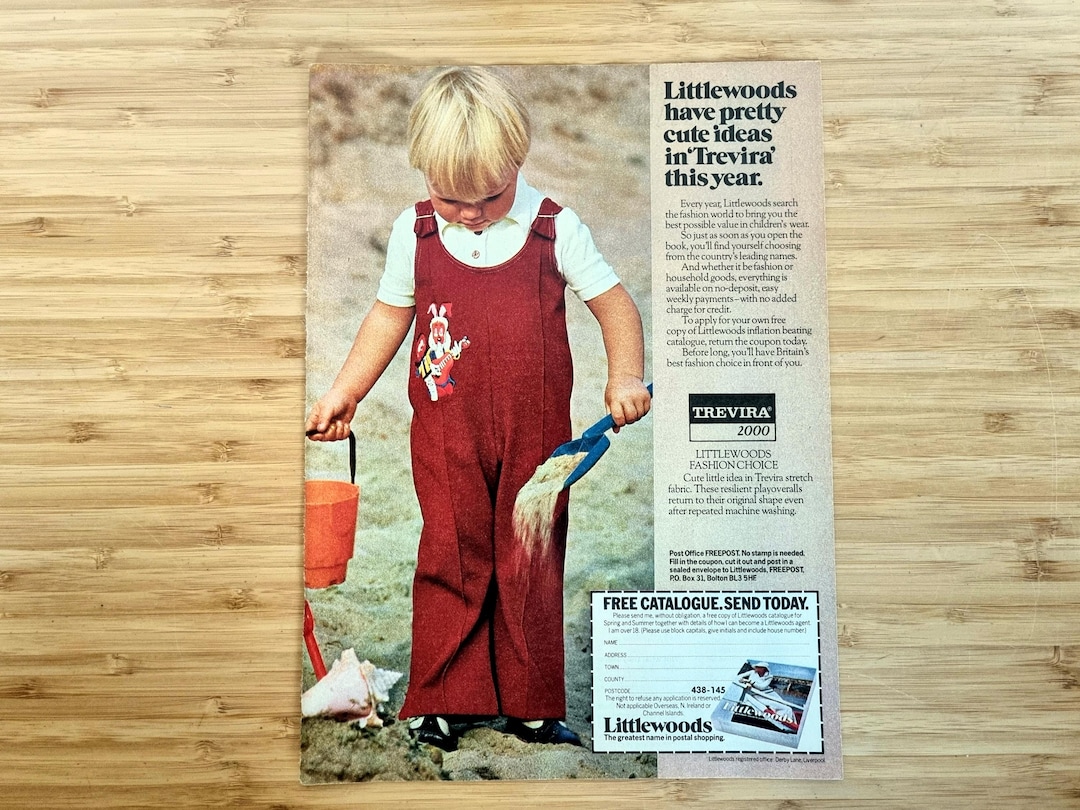Children Fashion Magazine Advertisement, Littlewoods Trevira Playwear ...
