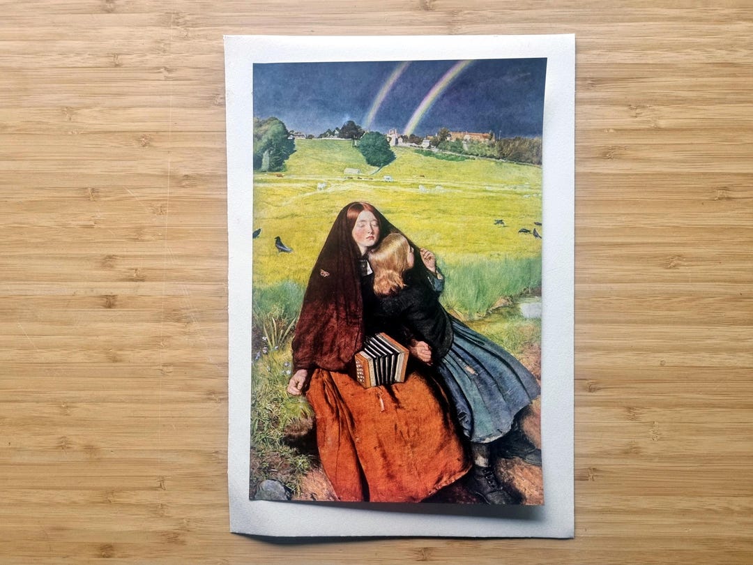 Vintage Book Plate Print, John Everett Millais the Blind Girl, Pre ...