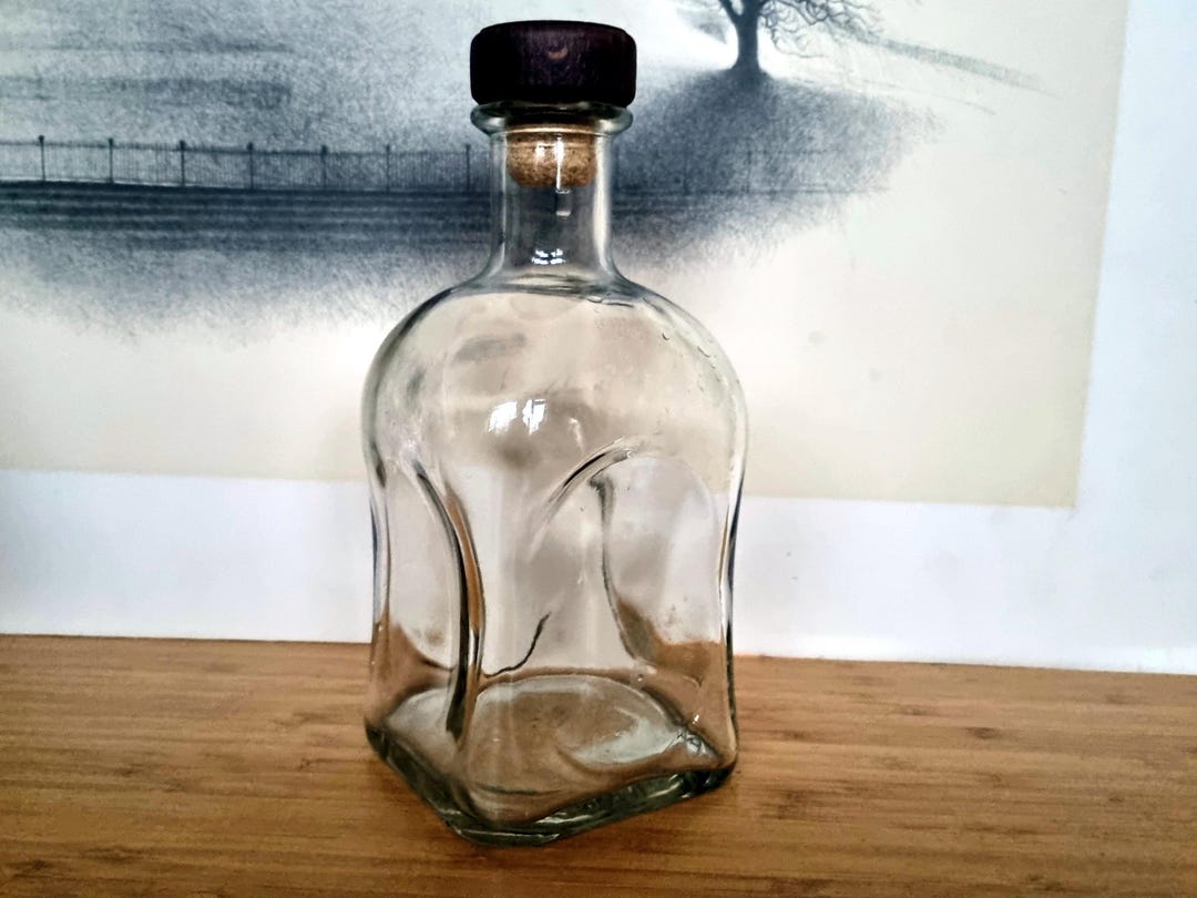 Glass Craft Bottle, Clear Decorative Jar, 700ml Upcycling Container ...