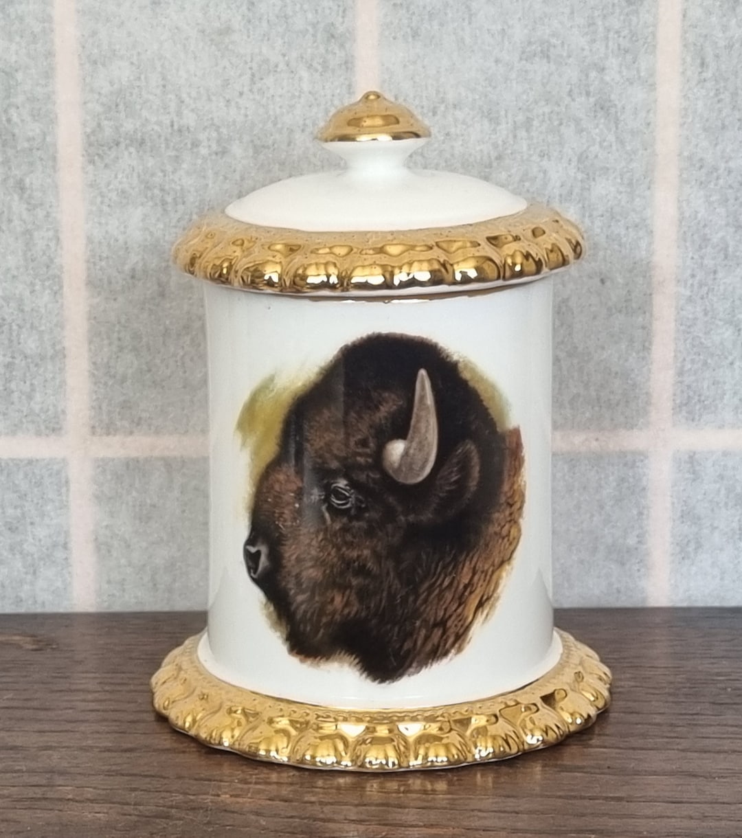 Rare Masonic Buffalo Lidded Jar | Royal Antediluvian Order Jersey RAOB ...