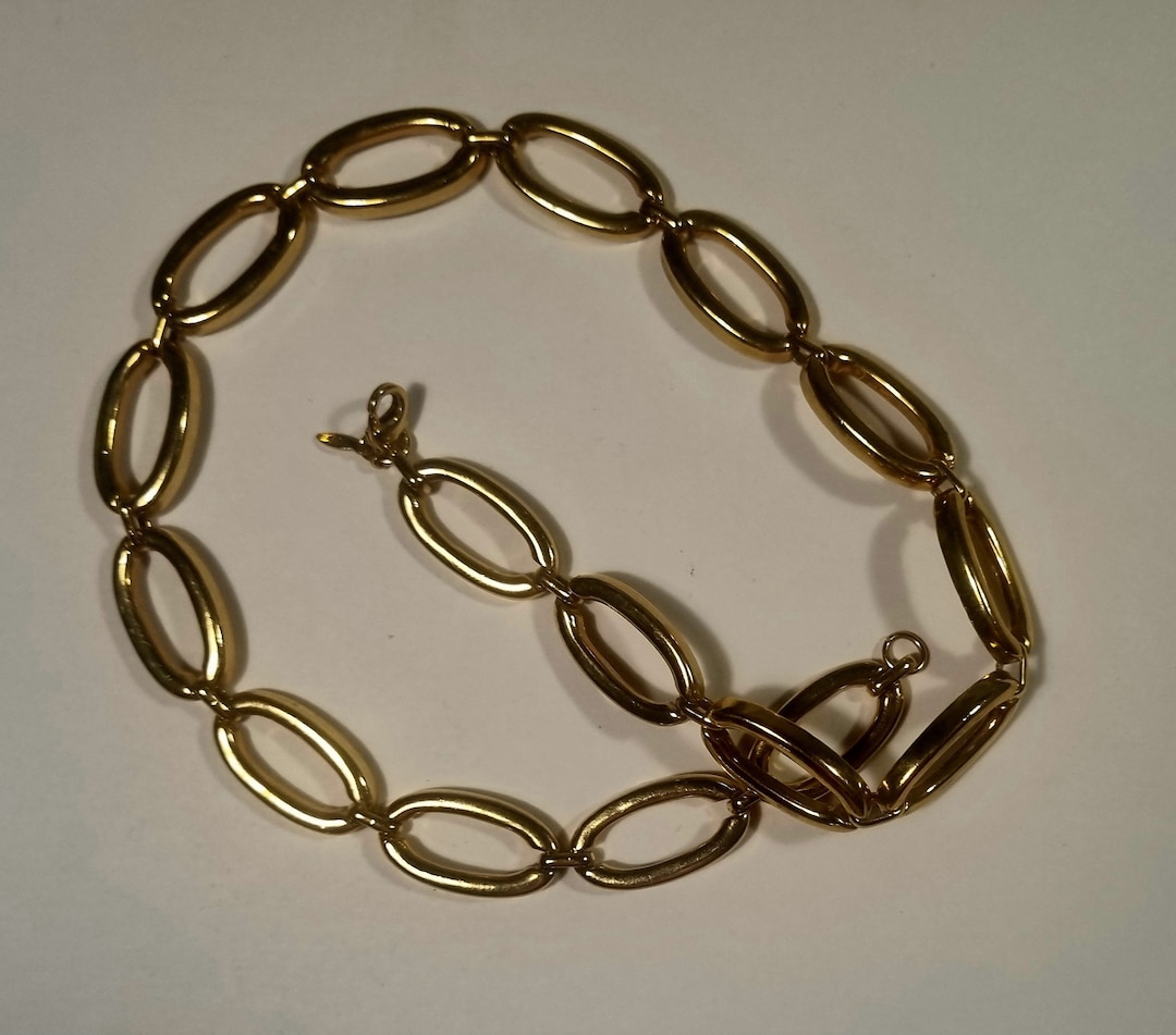 Vintage Avon Gold Chain | Bold Oval Link Necklace | 1980s Retro Collar ...